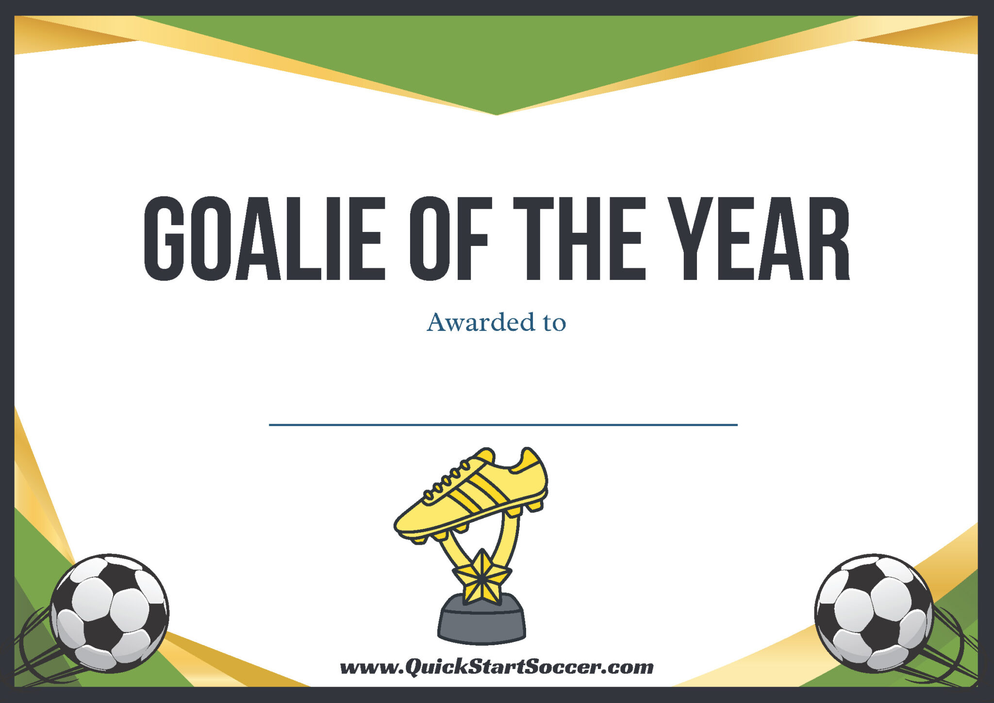 25 Free Soccer Award Certificates - QuickStartSoccer.com